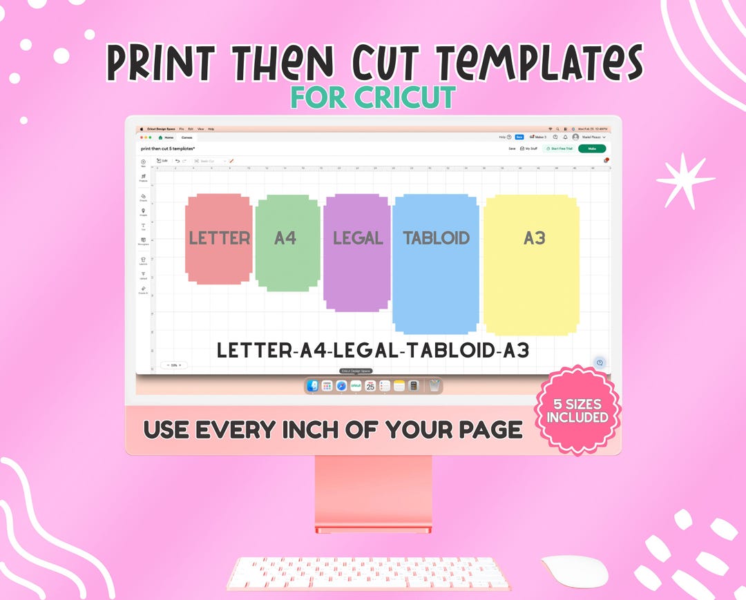 Full Page Print Then Cut Template | All Sizes Letter A4 Legal Tabloid ...