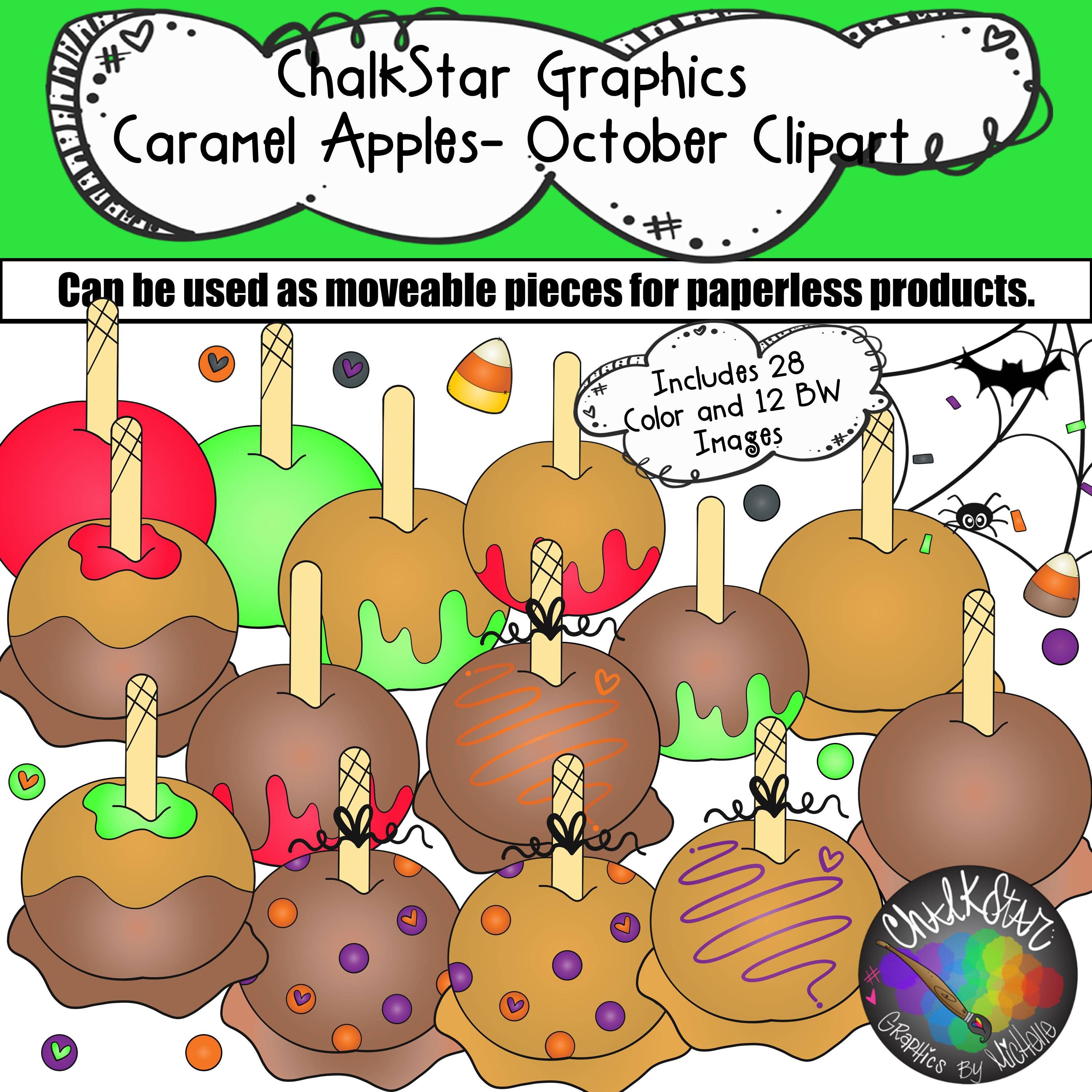 Build-a- Caramel Apple Clipart Set–chalkstar Graphics - Etsy