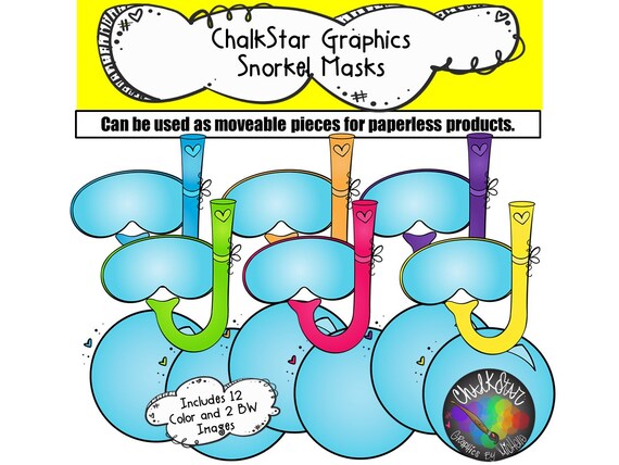 Scuba Masks Clip Art chalkstar Graphics - Etsy