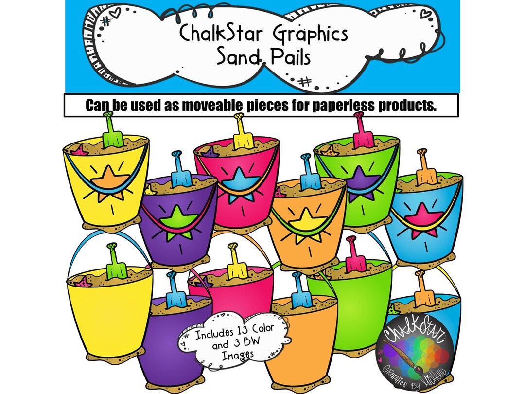 Sand Buckets Clip Art –chalkstar Graphics - Etsy