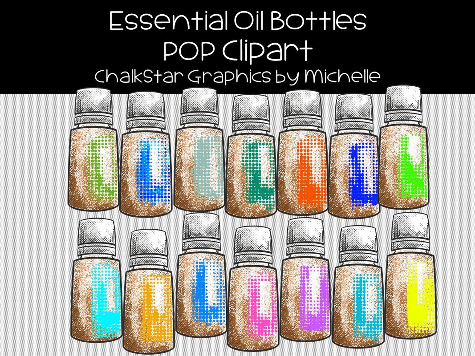 Essential Oil Bottles POP Clipart - Etsy