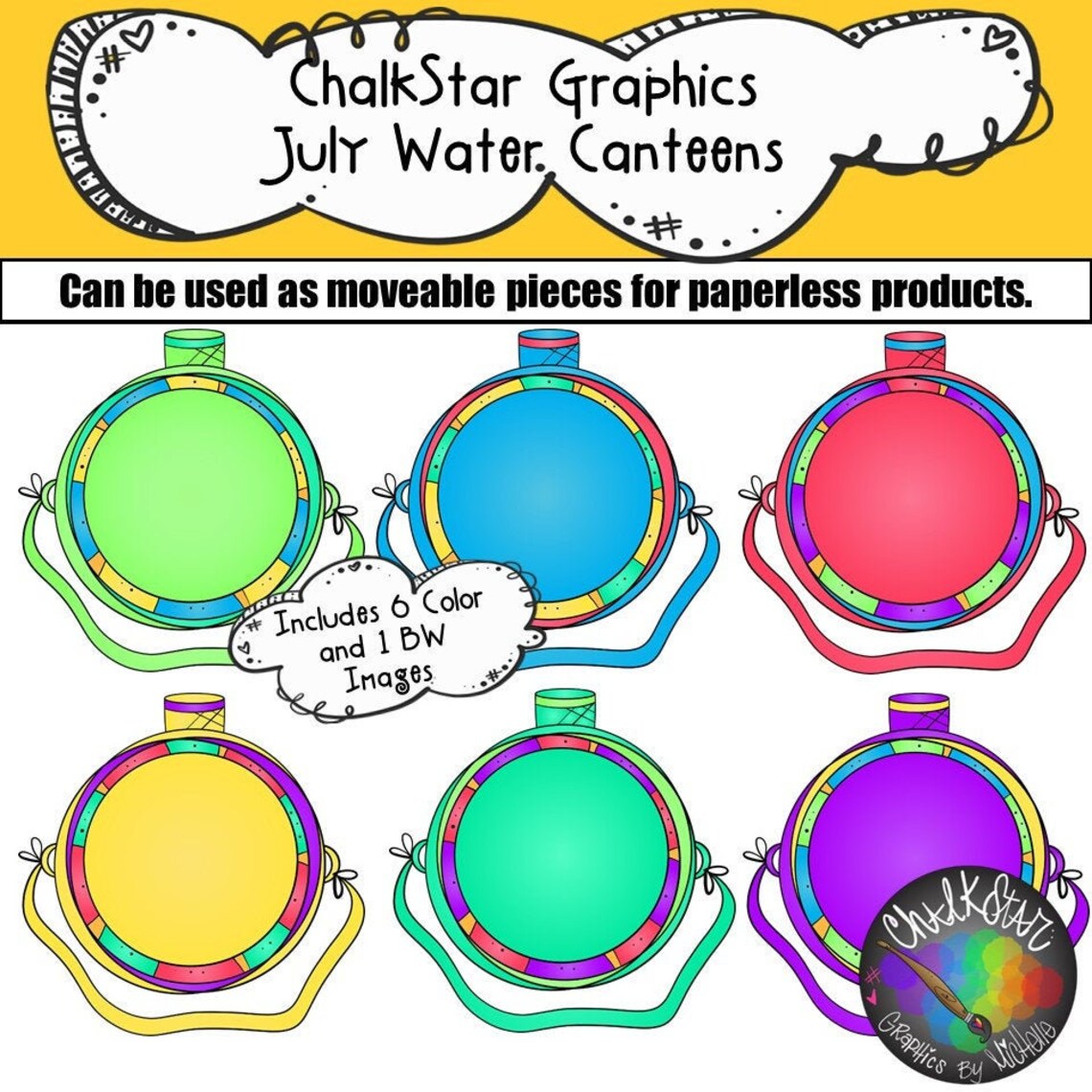 Water Canteens Clip Art –chalkstar Graphics - Etsy