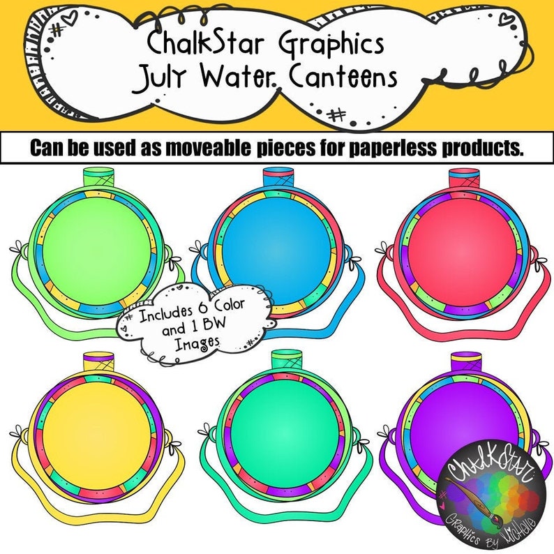 Water Canteens Clip Art –chalkstar Graphics - Etsy