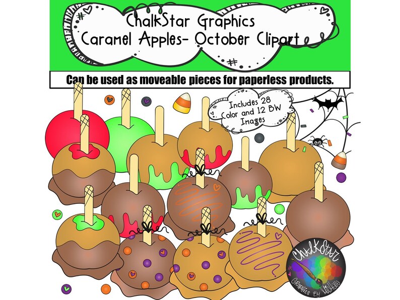 Build-a Caramel Apple Clipart Setchalkstar Graphics - Etsy