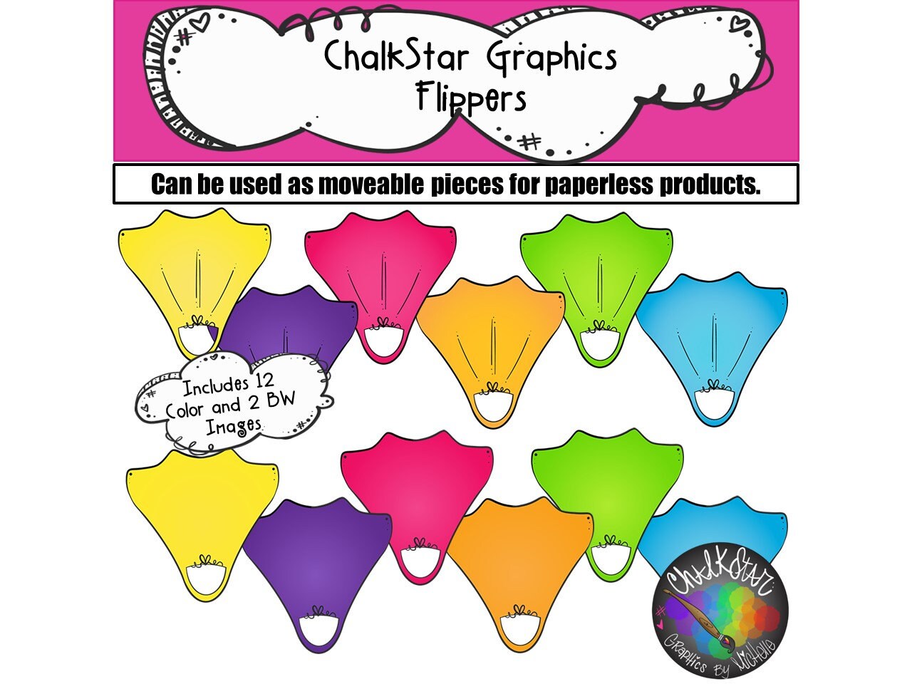 Flippers Clip Art –chalkstar Graphics - Etsy
