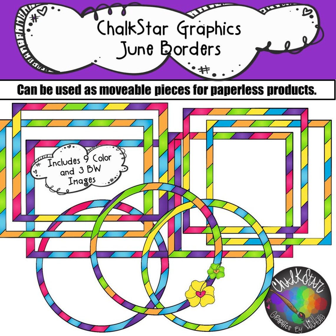 Frames and Borders- Chalkstar Graphics - Etsy