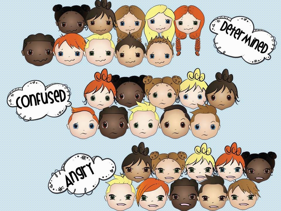 Kids Emotions Clipart - Etsy