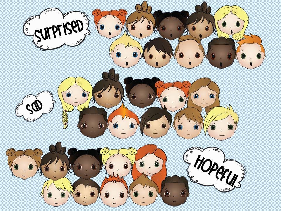 Kids Emotions Clipart - Etsy