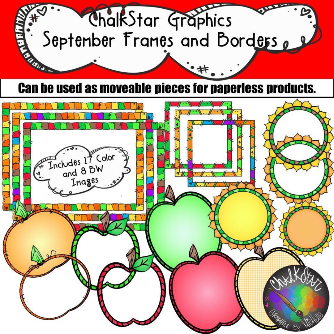 Frames and Borders Fall Clip Art chalkstar Graphics - Etsy