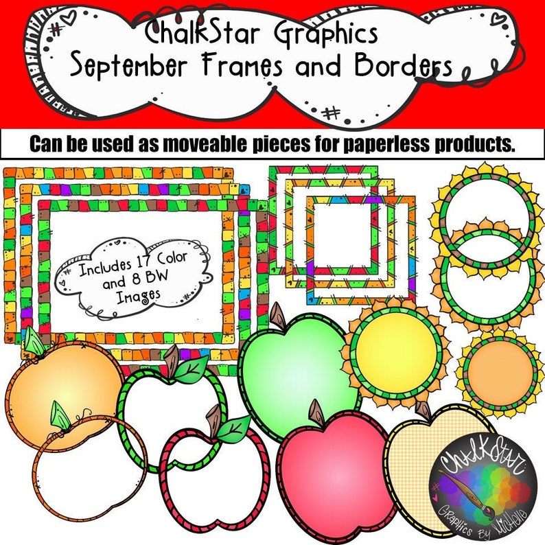 Frames and Borders Fall Clip Art –chalkstar Graphics - Etsy