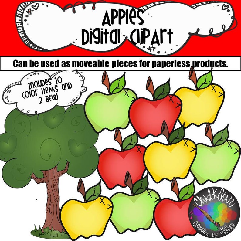 Apples and Tree Moveable PNG Graphics - Etsy
