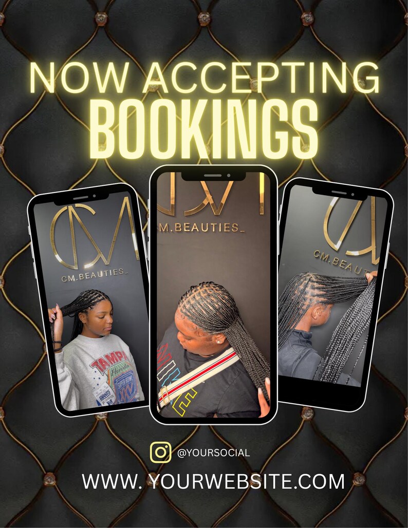 Knotless Braids Flyer Template: Customizable Canva Design (digital ...