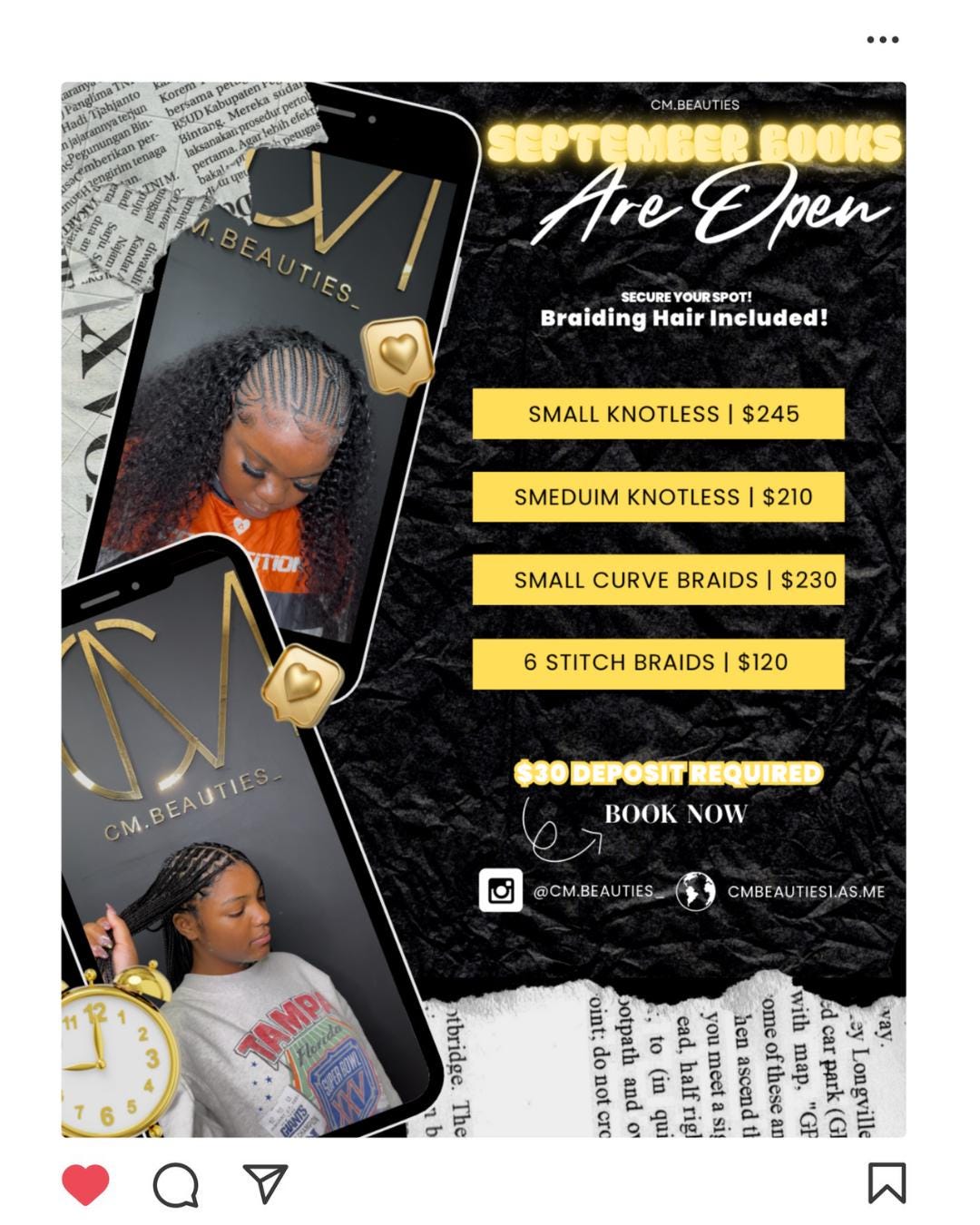 Knotless Braids Flyer Template: Customizable Canva Design (digital ...