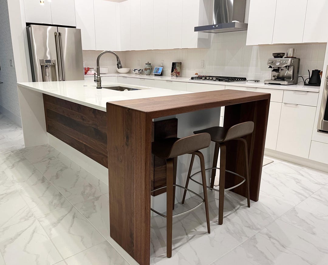 Kitchen Island Extension Table, Walnut Kitchen Island Extendable Table ...