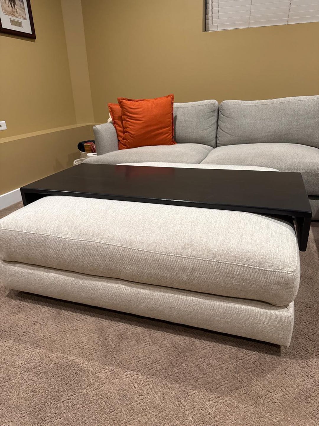 Black Oak Ottoman Table Top Tray, Custom Ottoman Tray, Ottoman Cocktail ...