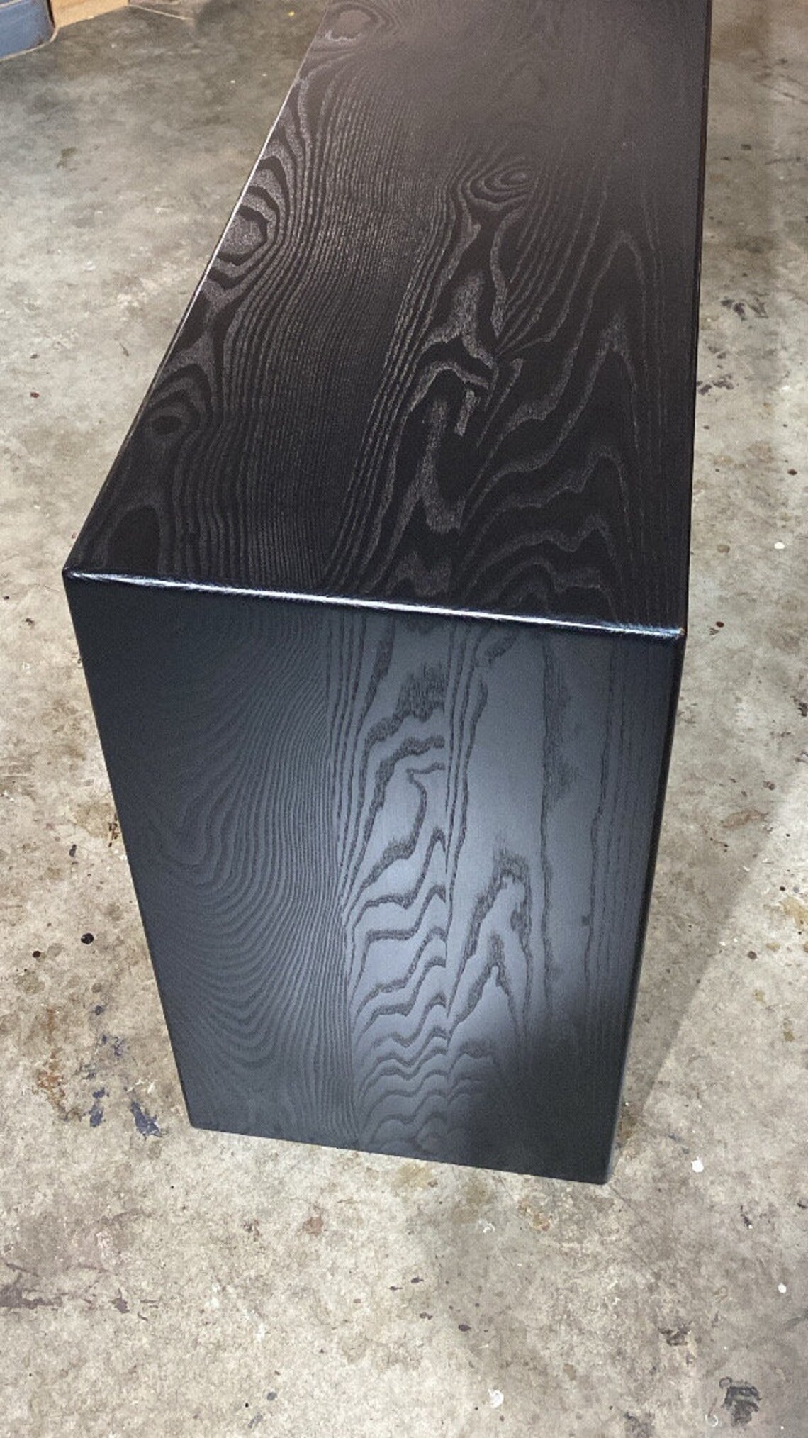Modern Black Waterfall Console Table Handmade in Oak - Entryway or Sofa ...
