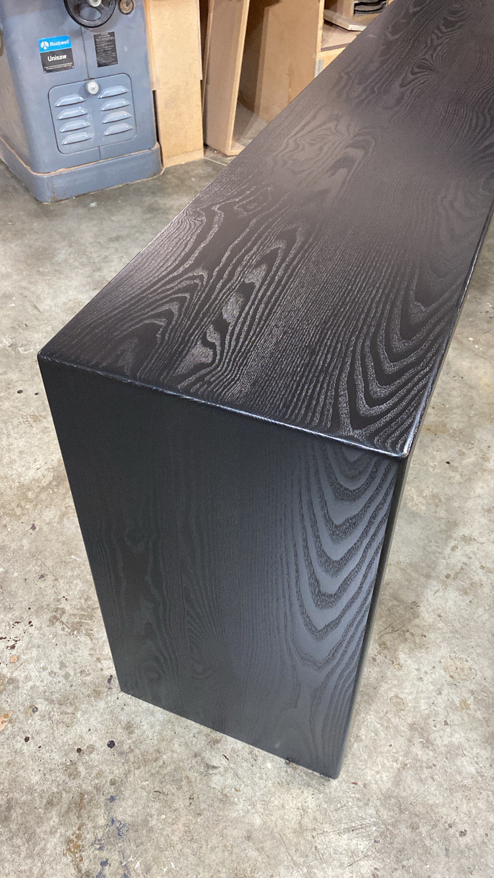 Modern Black Waterfall Console Table Handmade in Oak - Entryway or Sofa ...