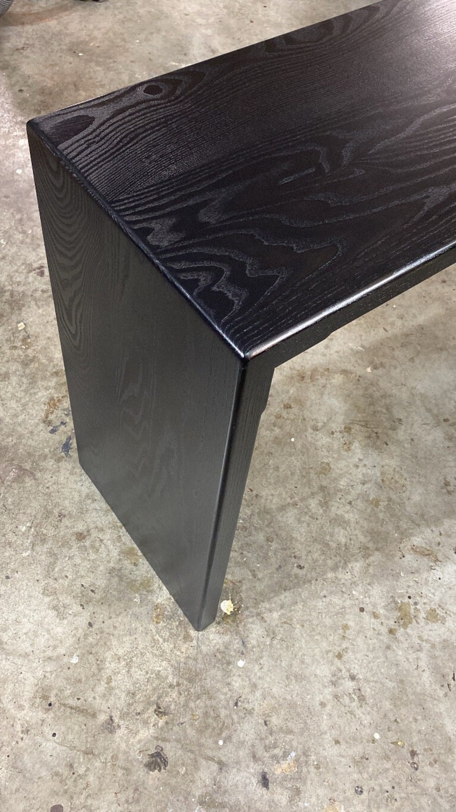 Modern Black Waterfall Console Table Handmade in Oak - Entryway or Sofa ...