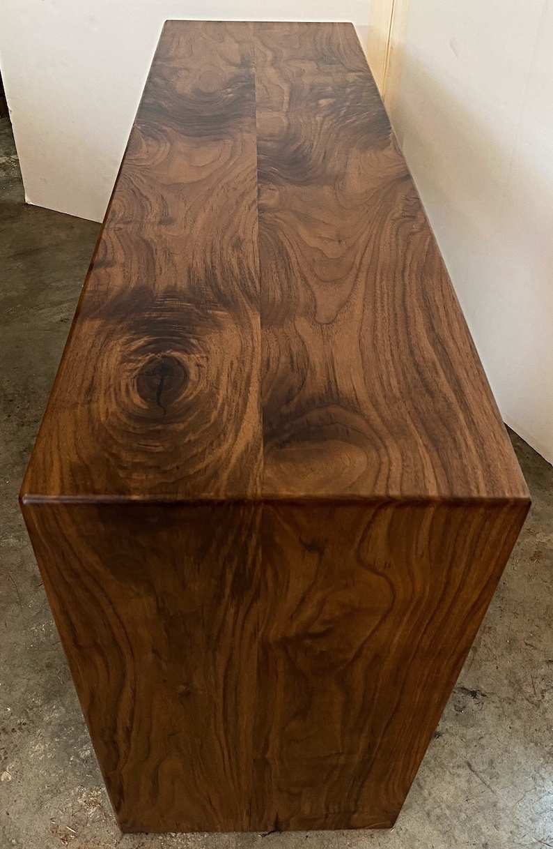 Walnut Waterfall Console Table Walnut Entryway Table Sofa - Etsy