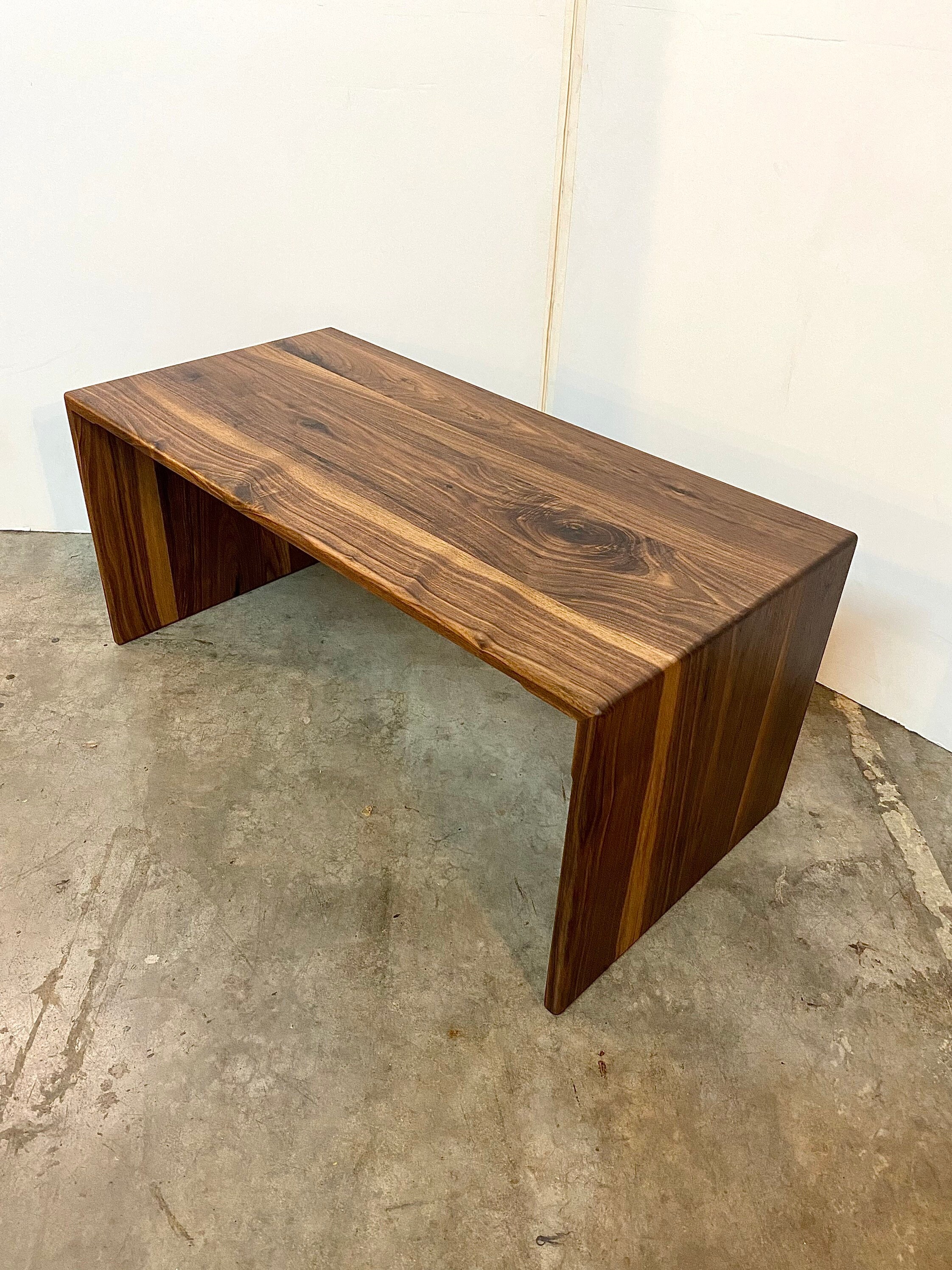 Waterfall Coffee Table in Solid Walnut Mid Century Modern - Etsy