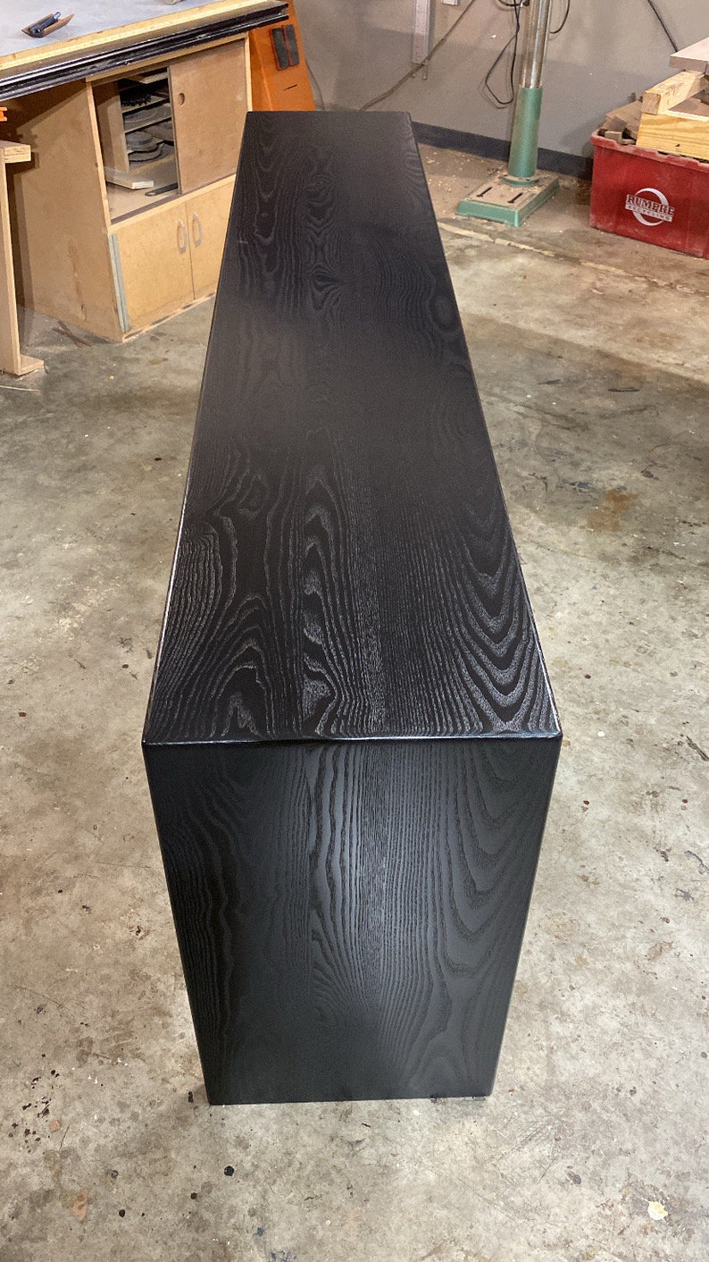 Modern Black Waterfall Console Table Handmade in Oak - Entryway or Sofa ...