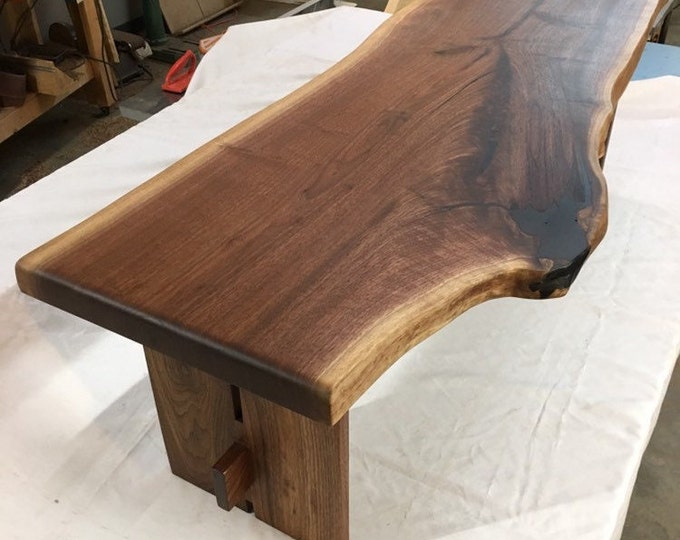 Live Edge Walnut Bench - Etsy