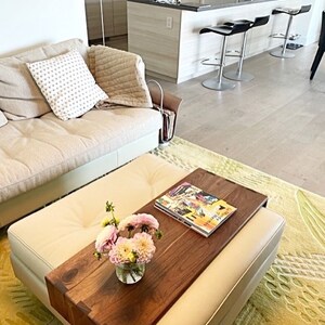 Ottoman Table Top Tray in Walnut, Custom Made to Fit Over Your Ottoman ...