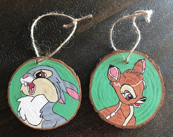 Disney Bambi and Thumper Wood Ornaments - Etsy