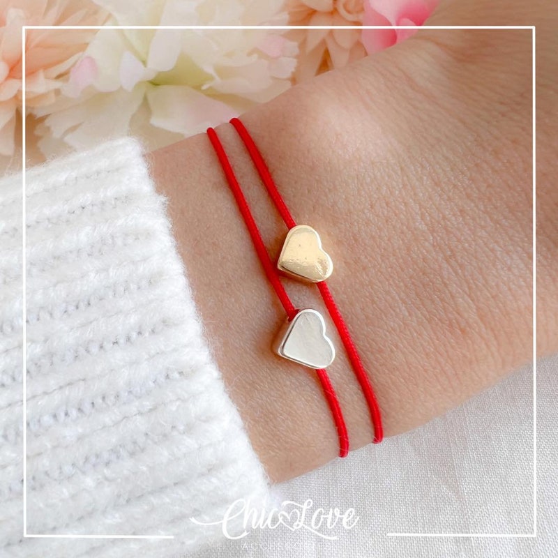 Red Heart Bracelet - Etsy