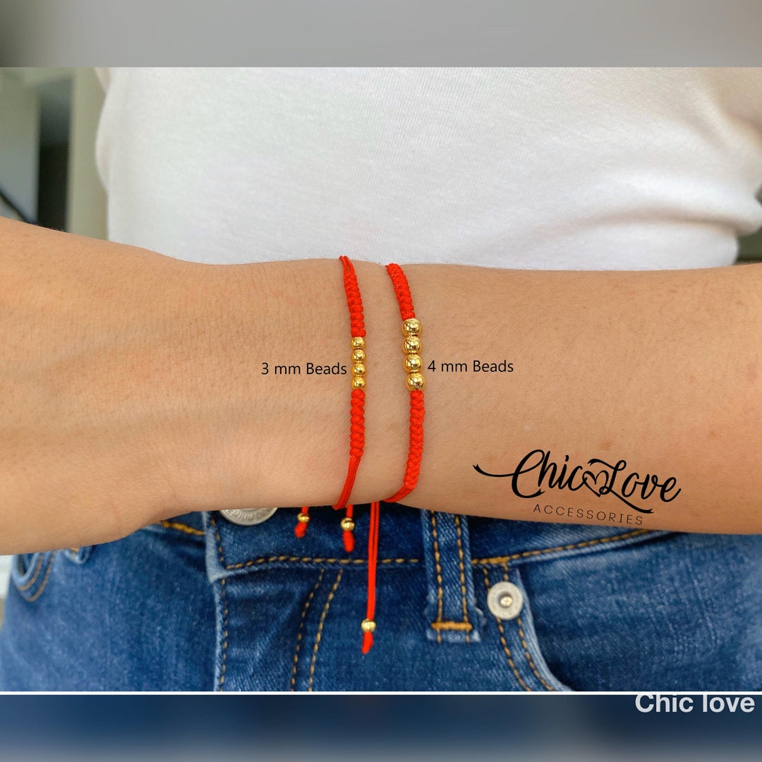 Beaded Red String Bracelet Protection Bracelet Red String of - Etsy
