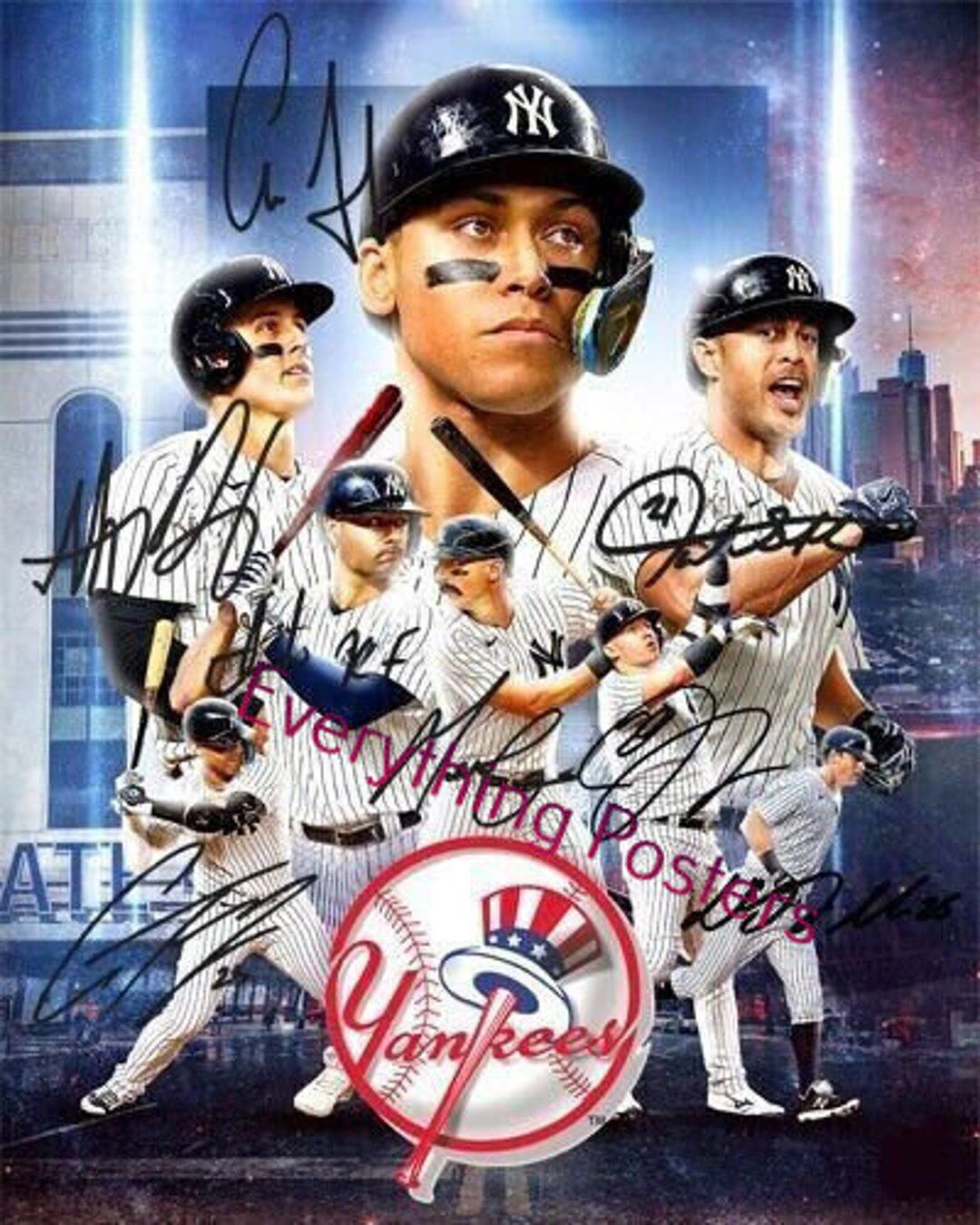 New York Yankees Team Signed Photo Poster Aaron Judge Rizzo Stanton ...