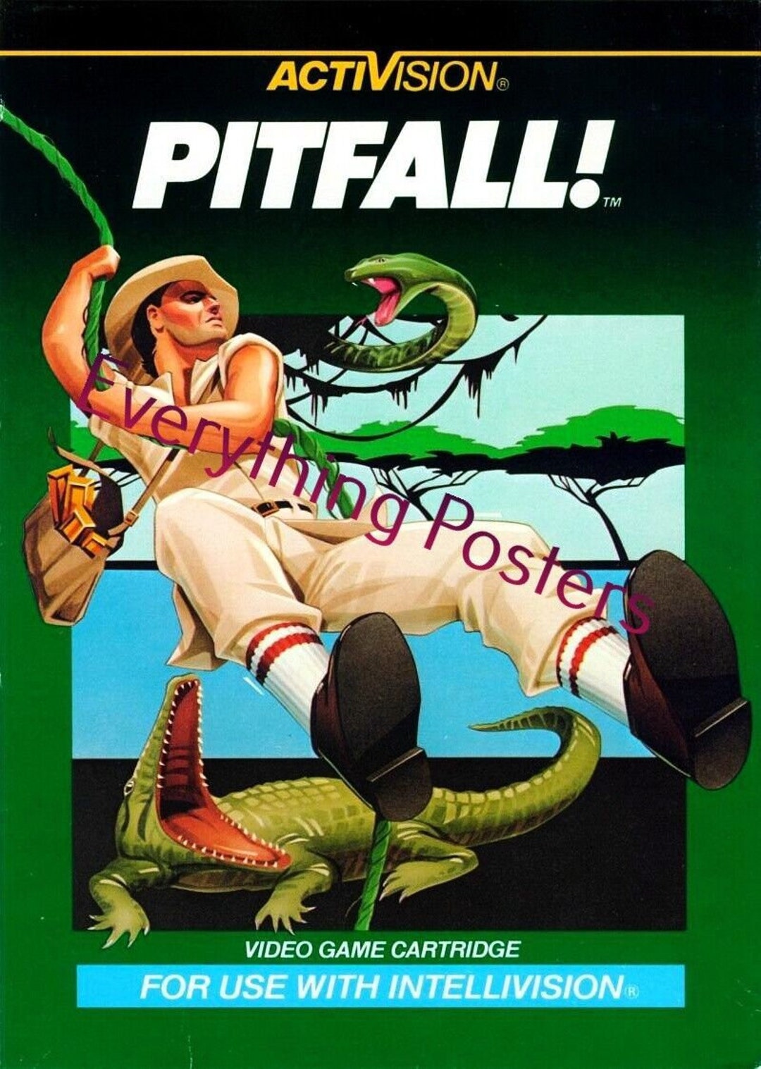 Intellivision Pitfall Game Box Art Wall Art 8x10 - Etsy