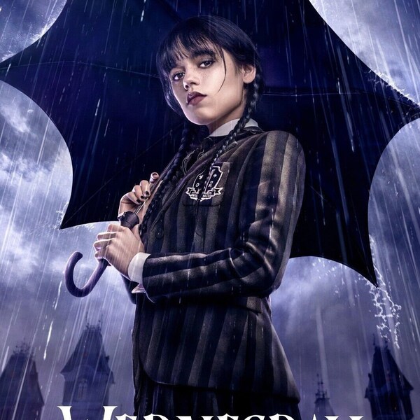 Wednesday Addams Movie Poster, Jenna Ortega - Etsy