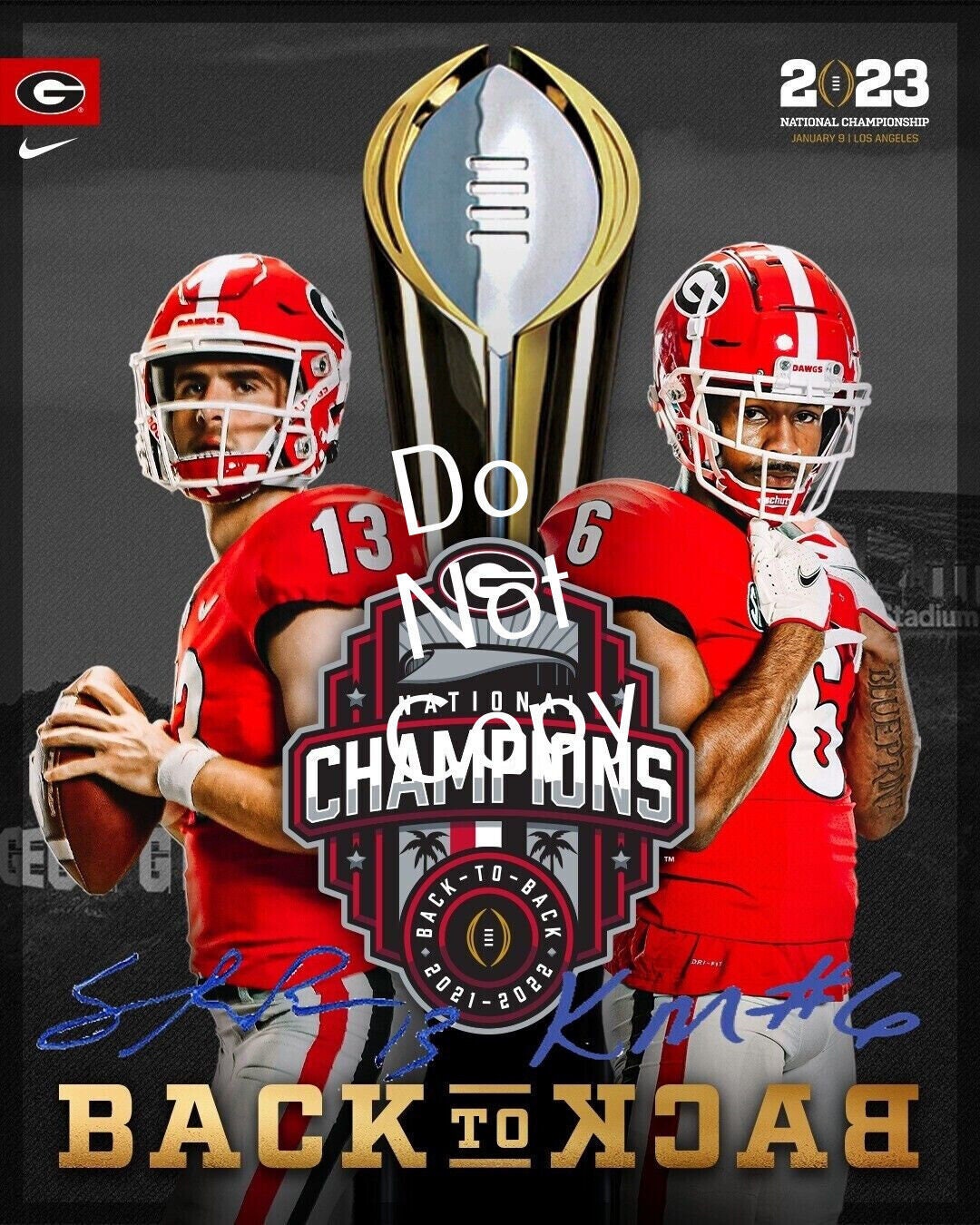 2022 Georgia Bulldogs National Champions Signed Autographed Photo ...