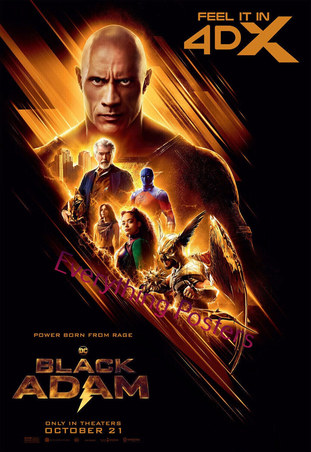 Black Adam 2022 Movie Poster Glossy Finish Dwayne Johnson - Etsy