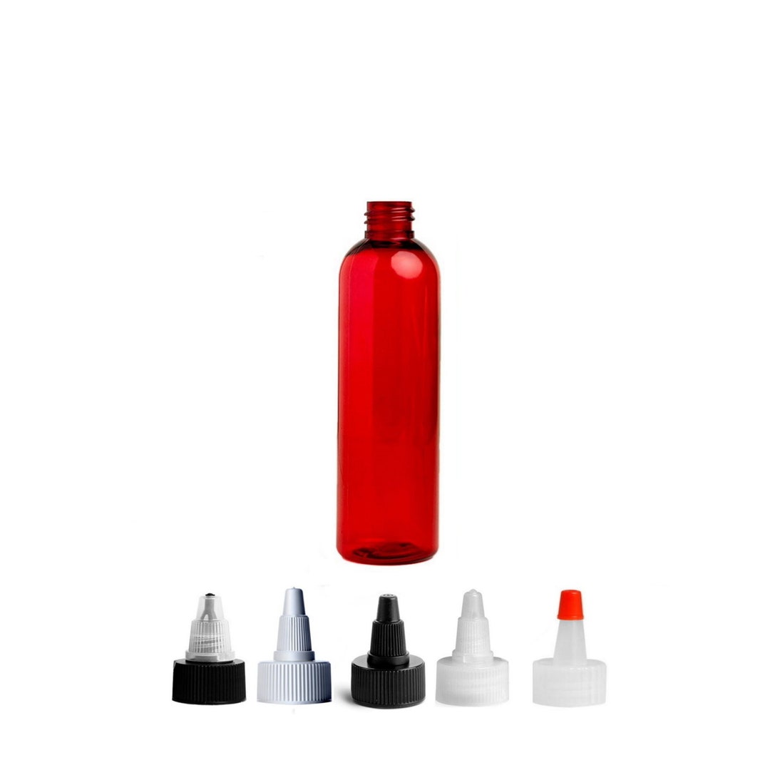 4 Oz Red Cosmo Round Bottles With Twist Caps, PET Plastic Empty ...