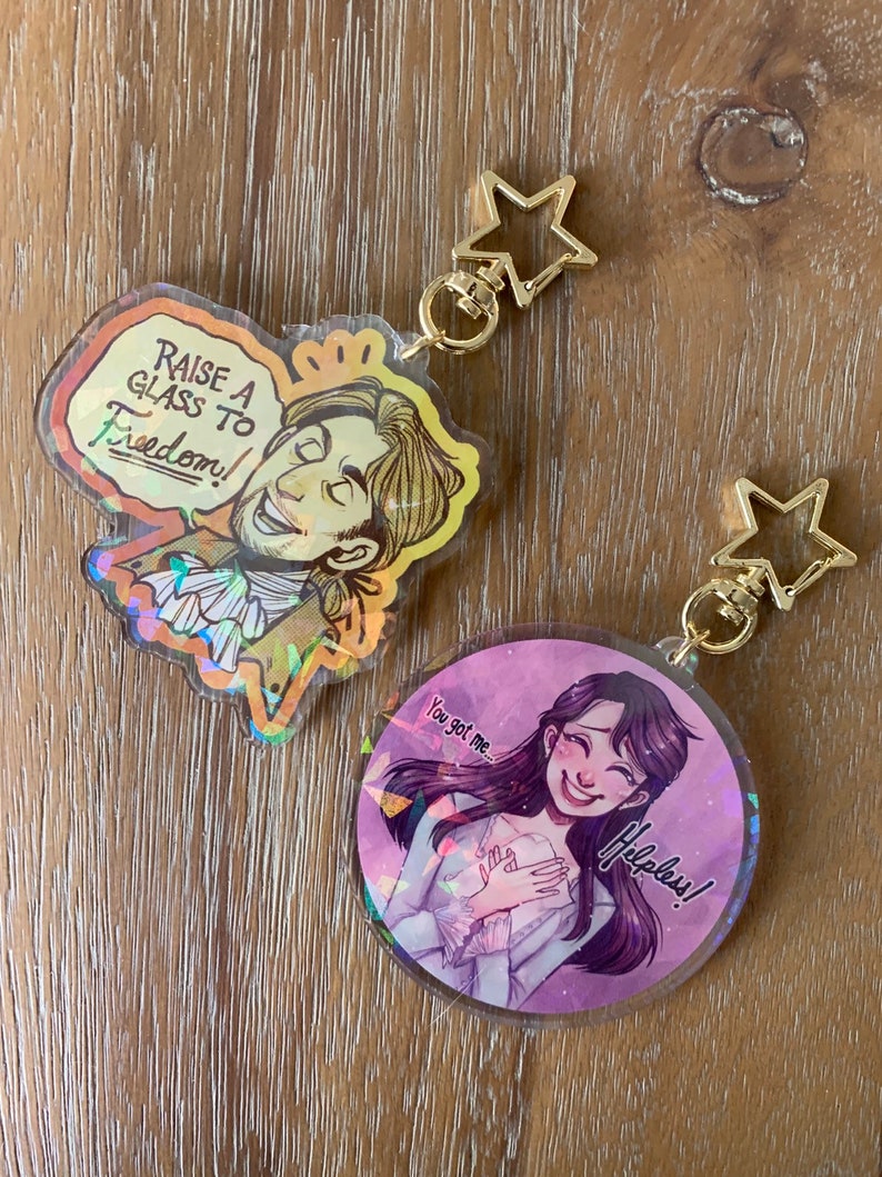 Hamilton Cast 3 Acrylic Holographic Charm Keychain | Etsy