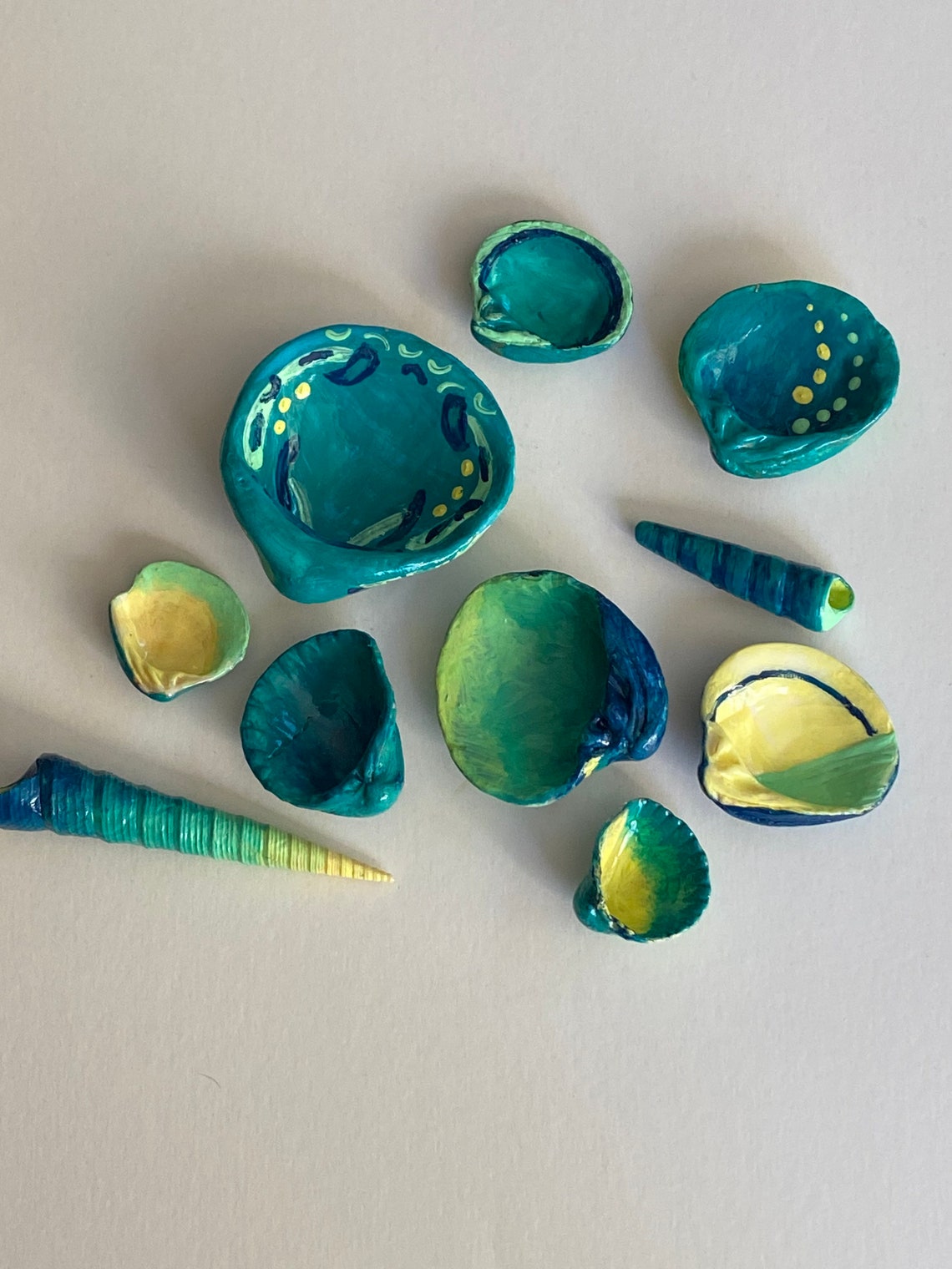 Hand-painted Seashells - Set of 10 - Etsy