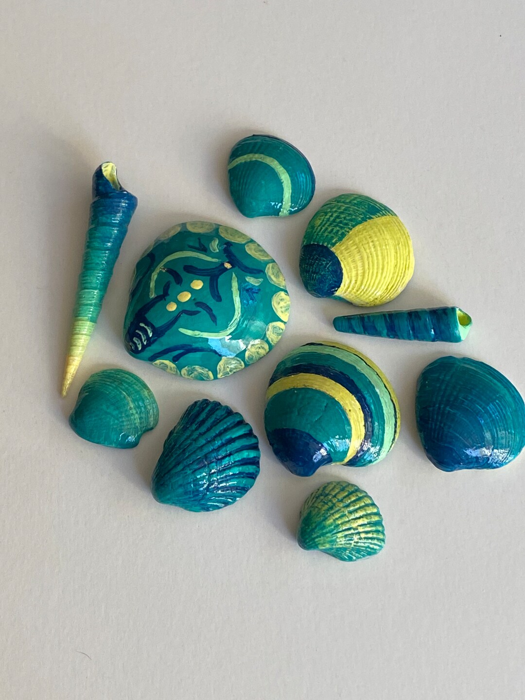Hand-painted Seashells - Set of 10 - Etsy