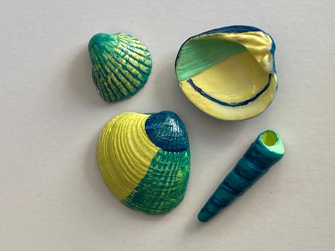 Hand-painted Seashells - Set of 10 - Etsy