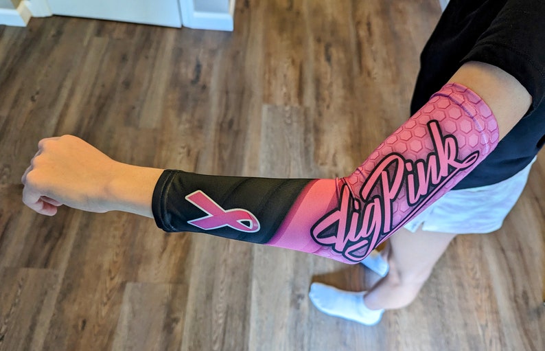 Pink Arm Sleeves. Breast Cancer Awareness. Volleyball, Sports, Ribbons ...