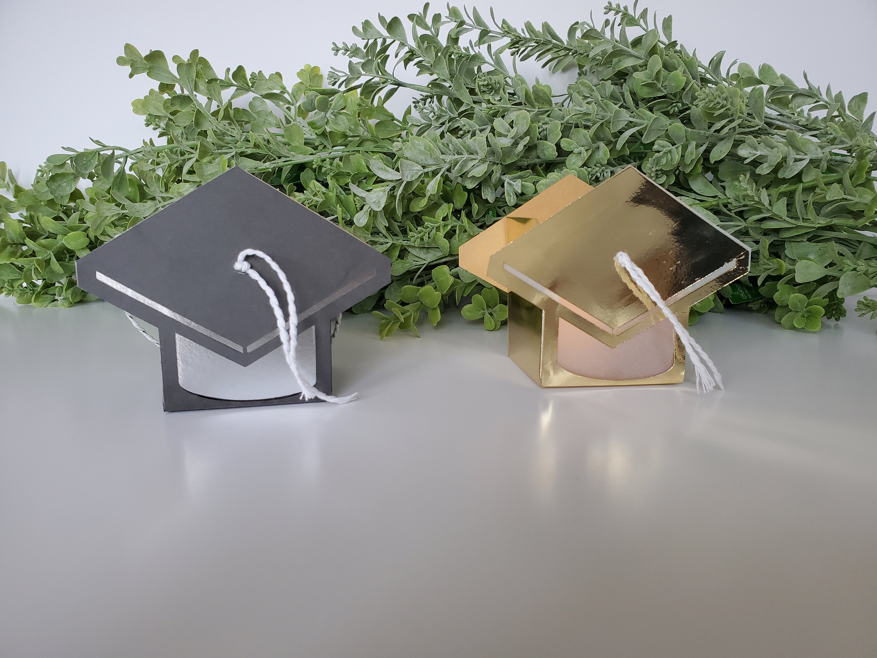 Graduation Cap Party Favor Box Template 3D Place Card Setting Idea ...