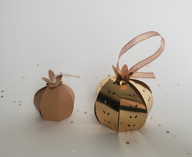 3D Pomegranate Favor Box Template: Fall Thanksgiving Luminary (digital ...