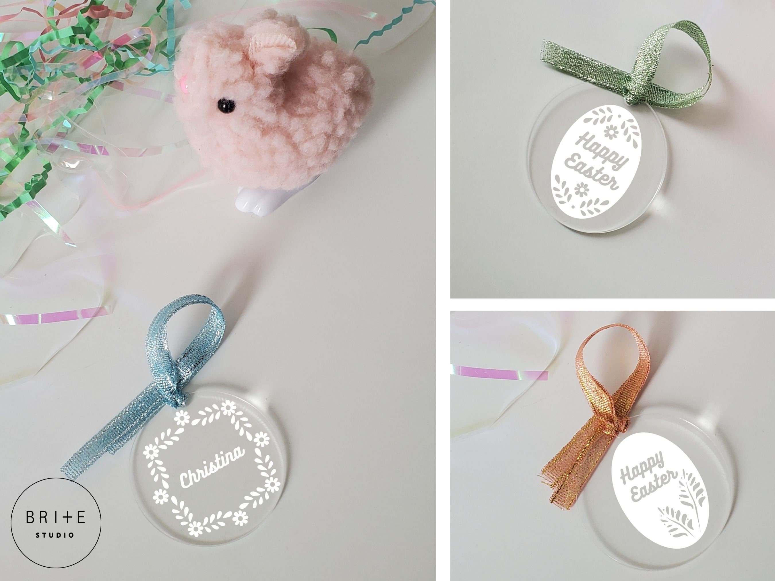 Egg Tag Decoration for Personalized Easter Basket Minimalist Acrylic ...
