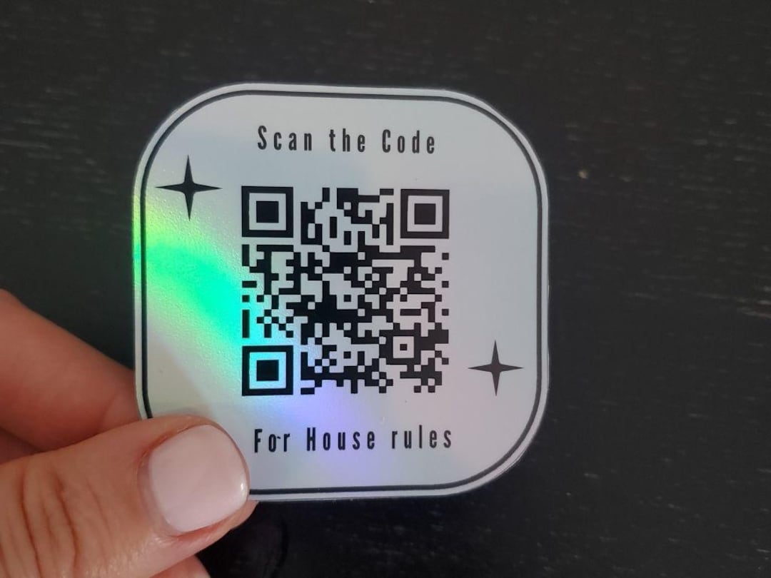 House Rules QR Code Magnet With Holographic Finish for Short Term ...