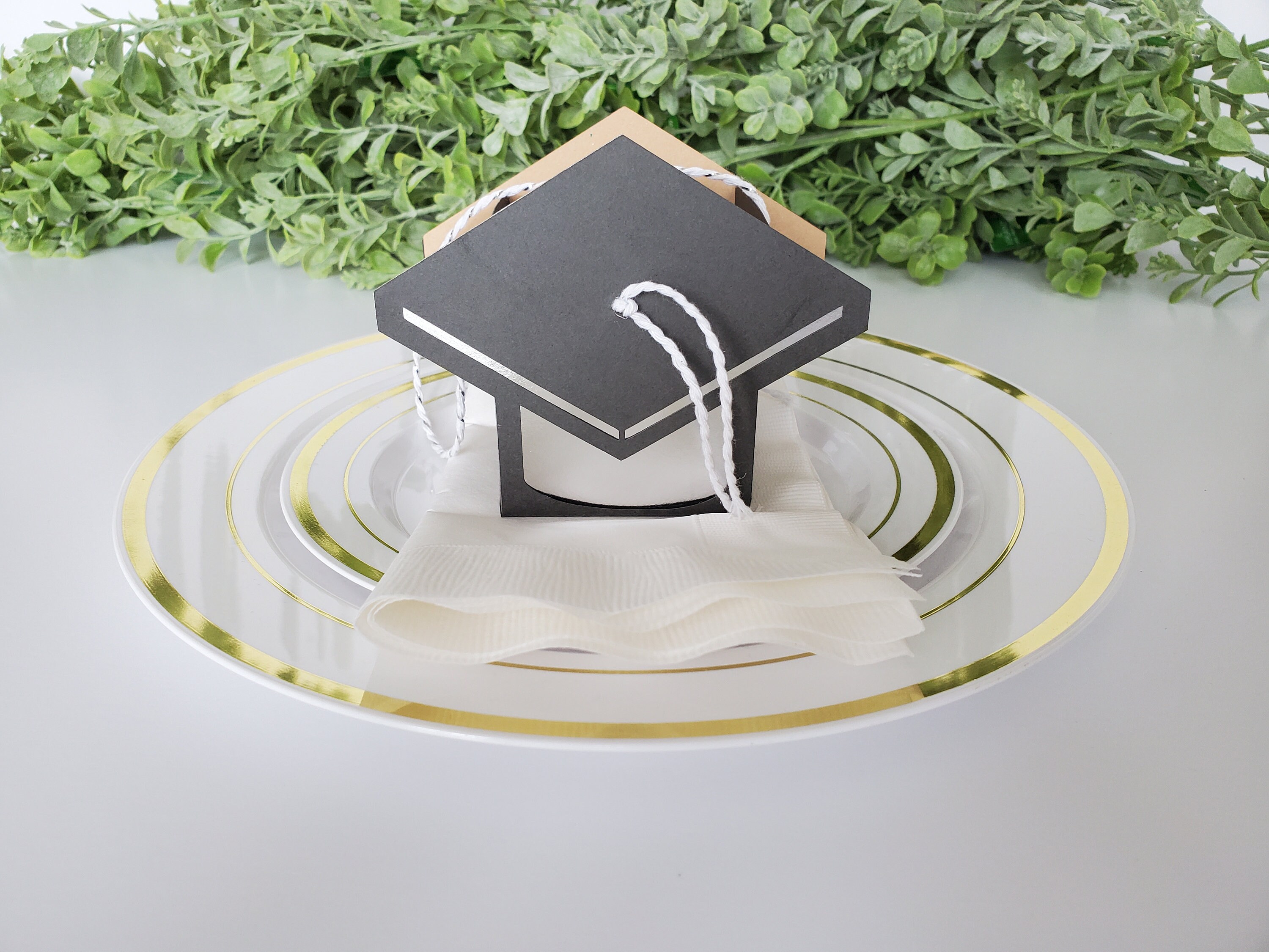 Graduation Cap Party Favor Box Template 3D Place Card Setting Idea ...