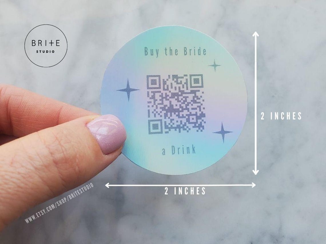 Custom QR Code Holographic Sticker for Cashapp Bachelorette Party Gear ...