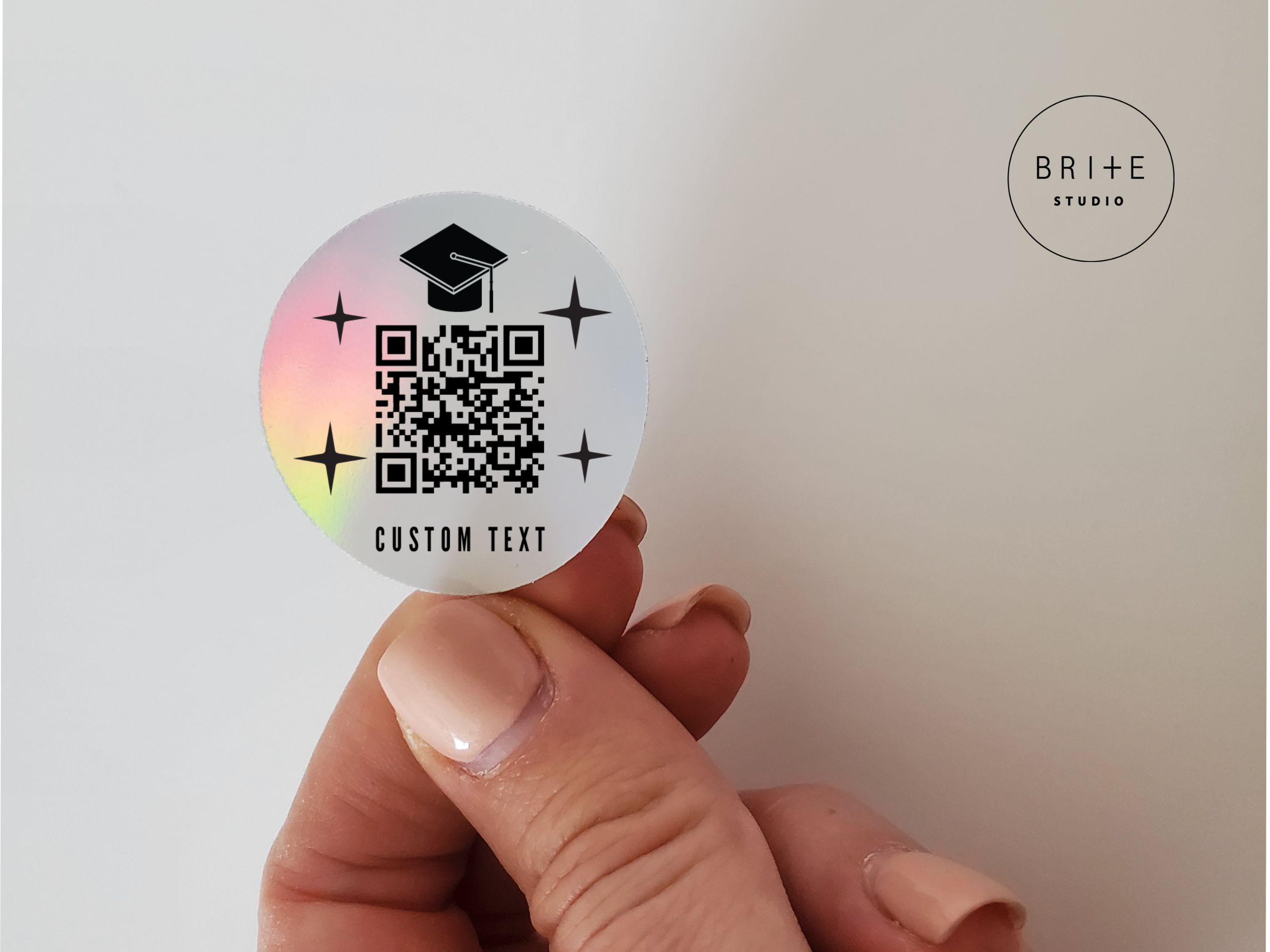 Custom Graduation QR Code Stickers: Holographic College Fund Tip Jar - Etsy