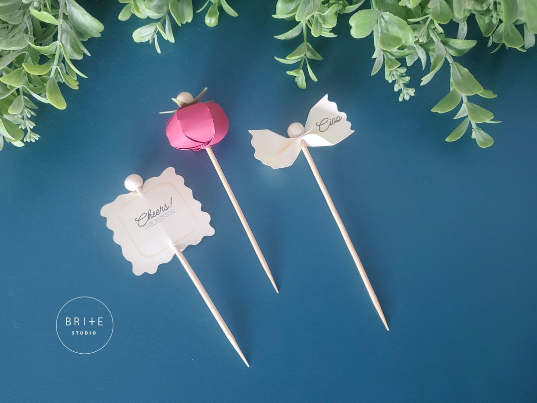 Italian Pasta Party Toppers: Birthday Wedding Cocktail Decor - Etsy
