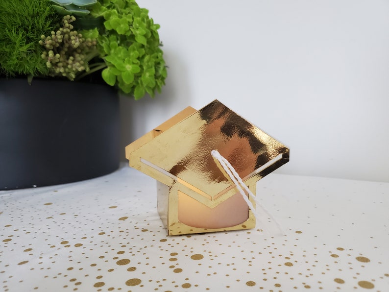 Graduation Cap Party Favor Box Template 3D Place Card Setting Idea ...